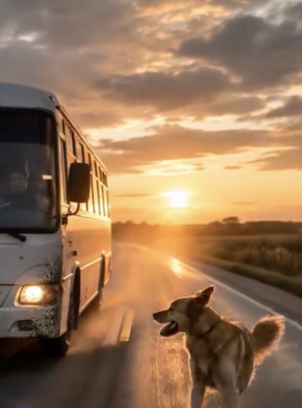 The Dog Suddenly Ran Beside The Bus And Forced It To Stop But The Real ...