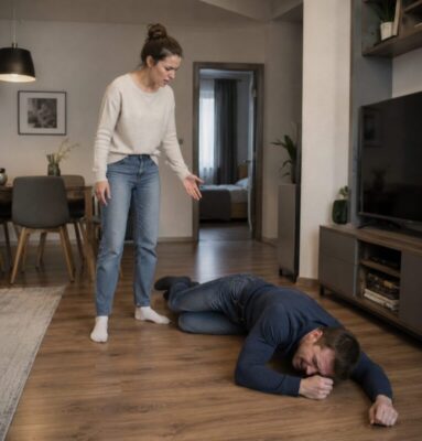 The husband thought he could put his wife in her place but one swift ...